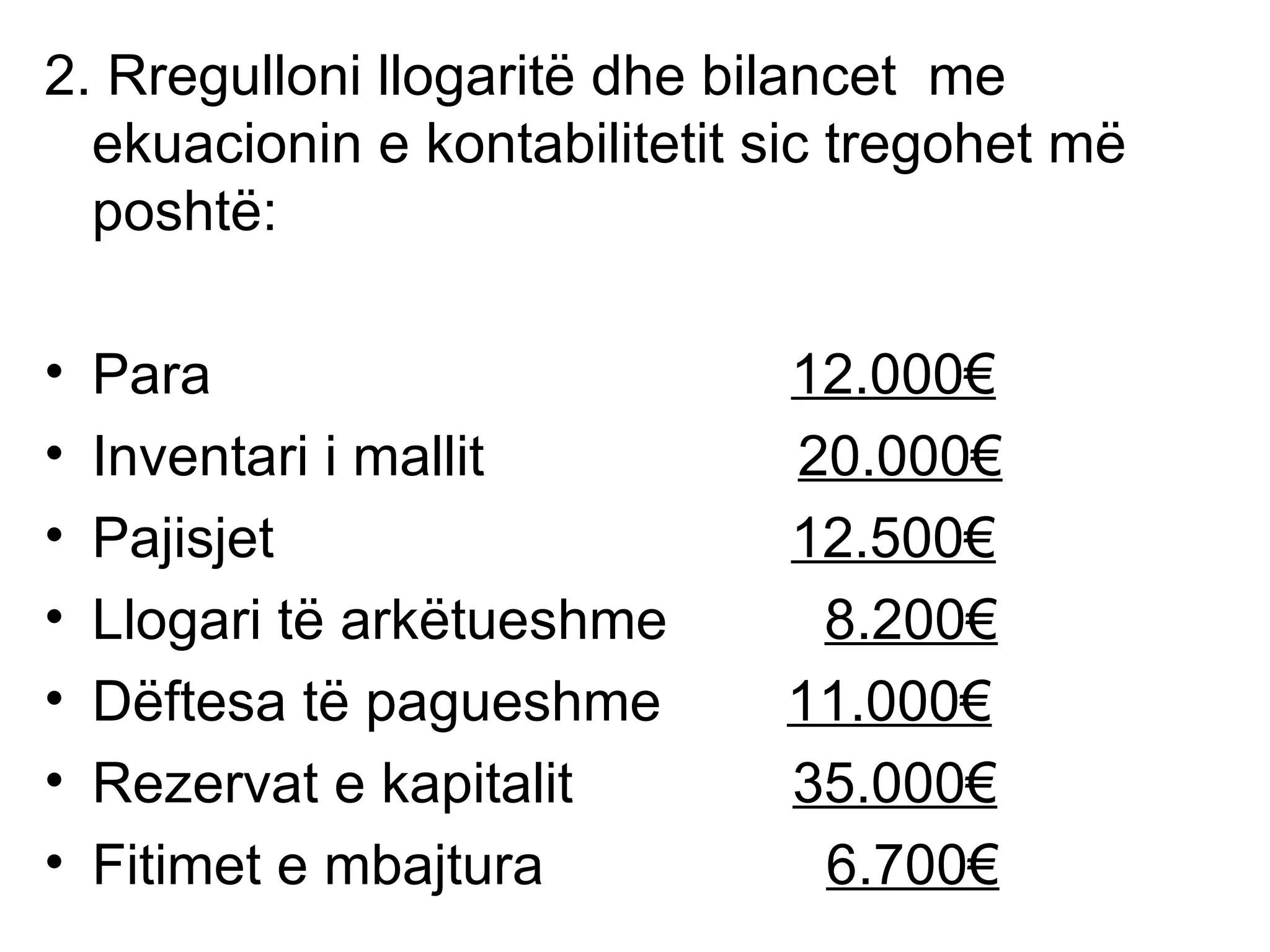 Ushtrime pasqyrat financiare | PPT