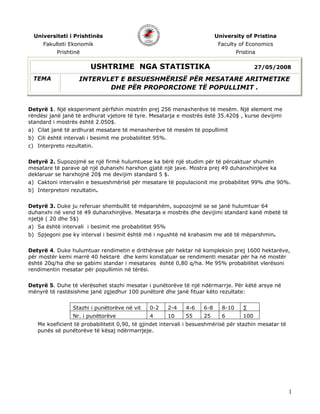 Ushtrime statistika all | PDF