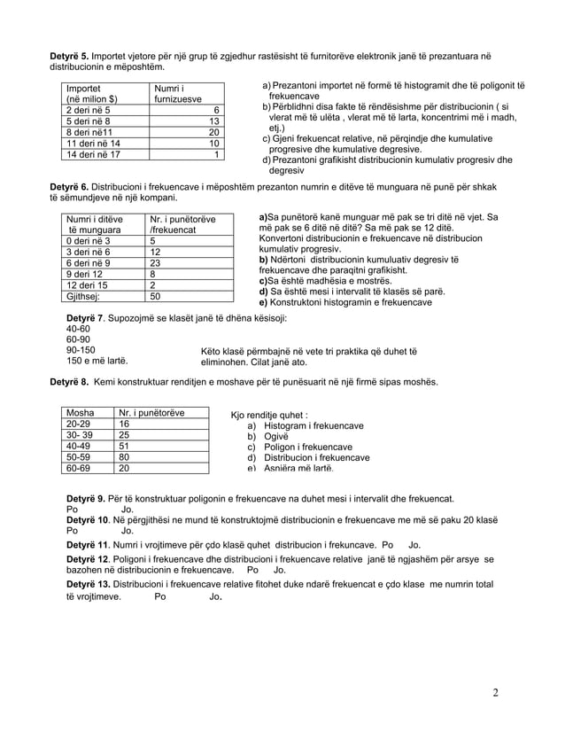 Ushtrime statistika all | PDF