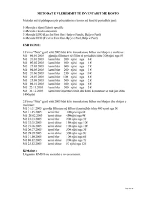 Ushtrime viti i parë | DOC