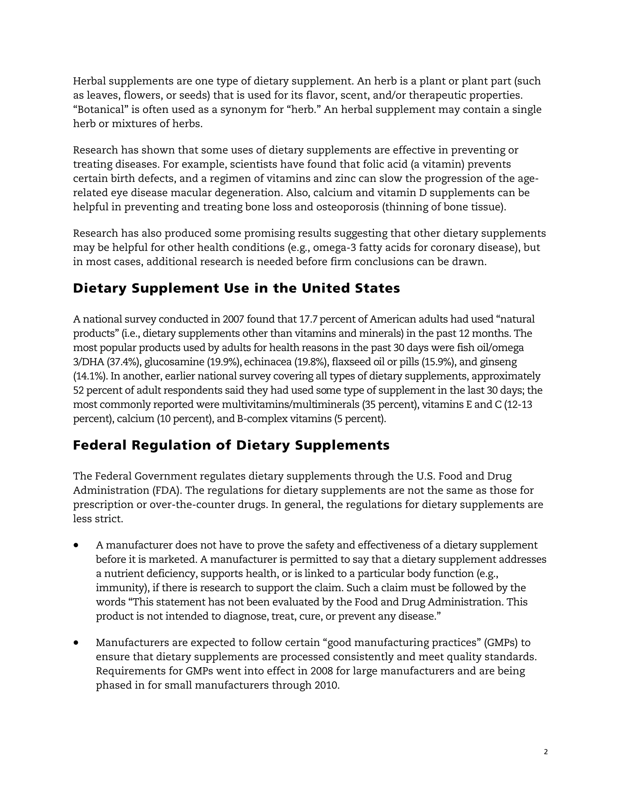 Usiing dietary supplements wisely | PDF