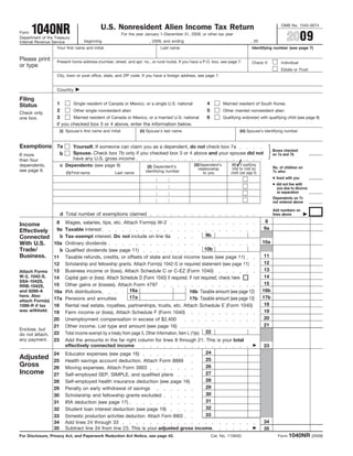 The 6-page US income tax form for non residents that boxing champ Manny ...