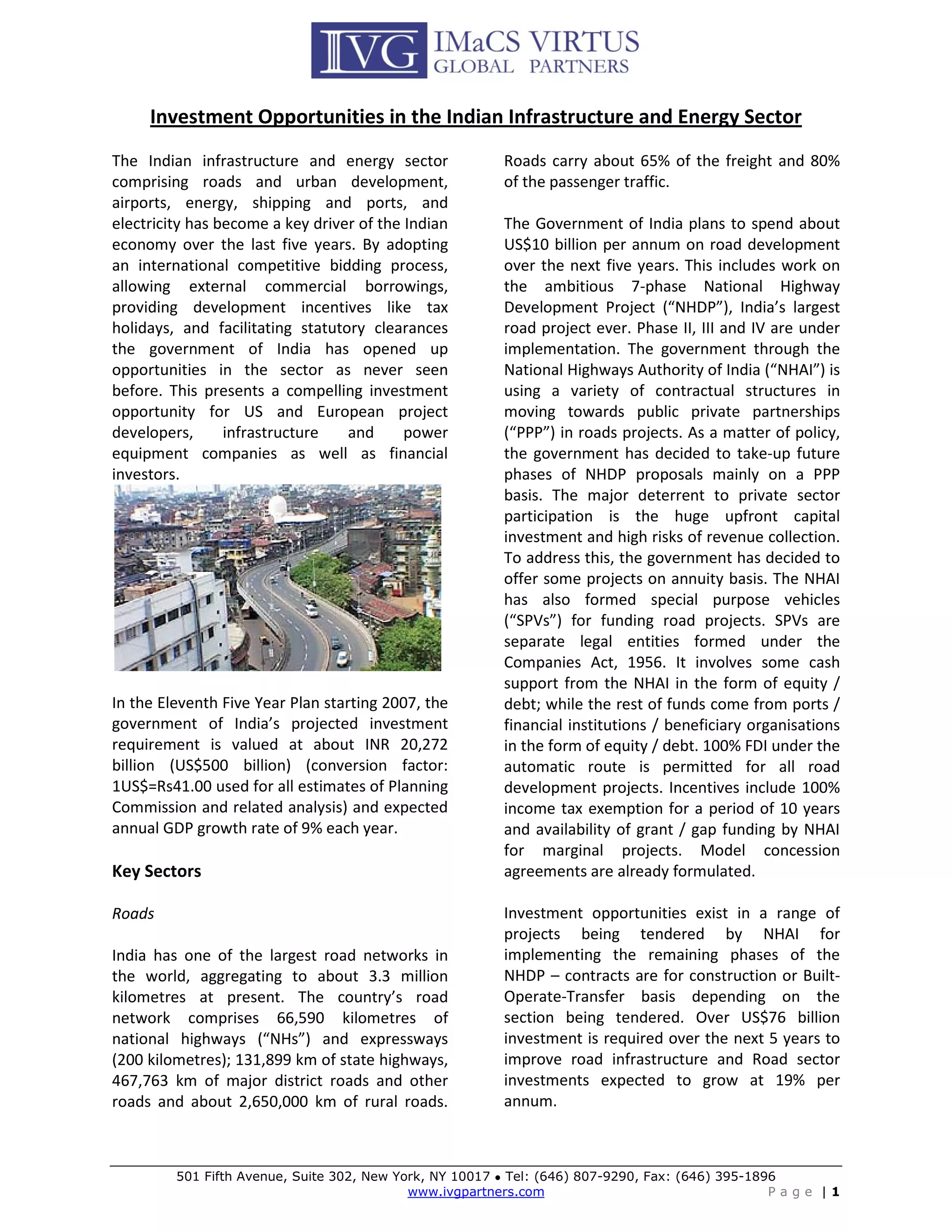 US India Infrastructure And Energy Opportunities - IMaCS Virtus Report ...