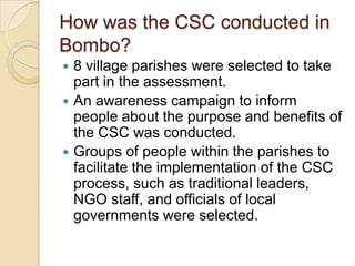 Using the community score card (csc) | PPTX