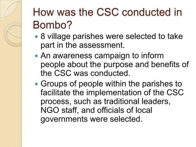 Using the community score card (csc) | PPTX