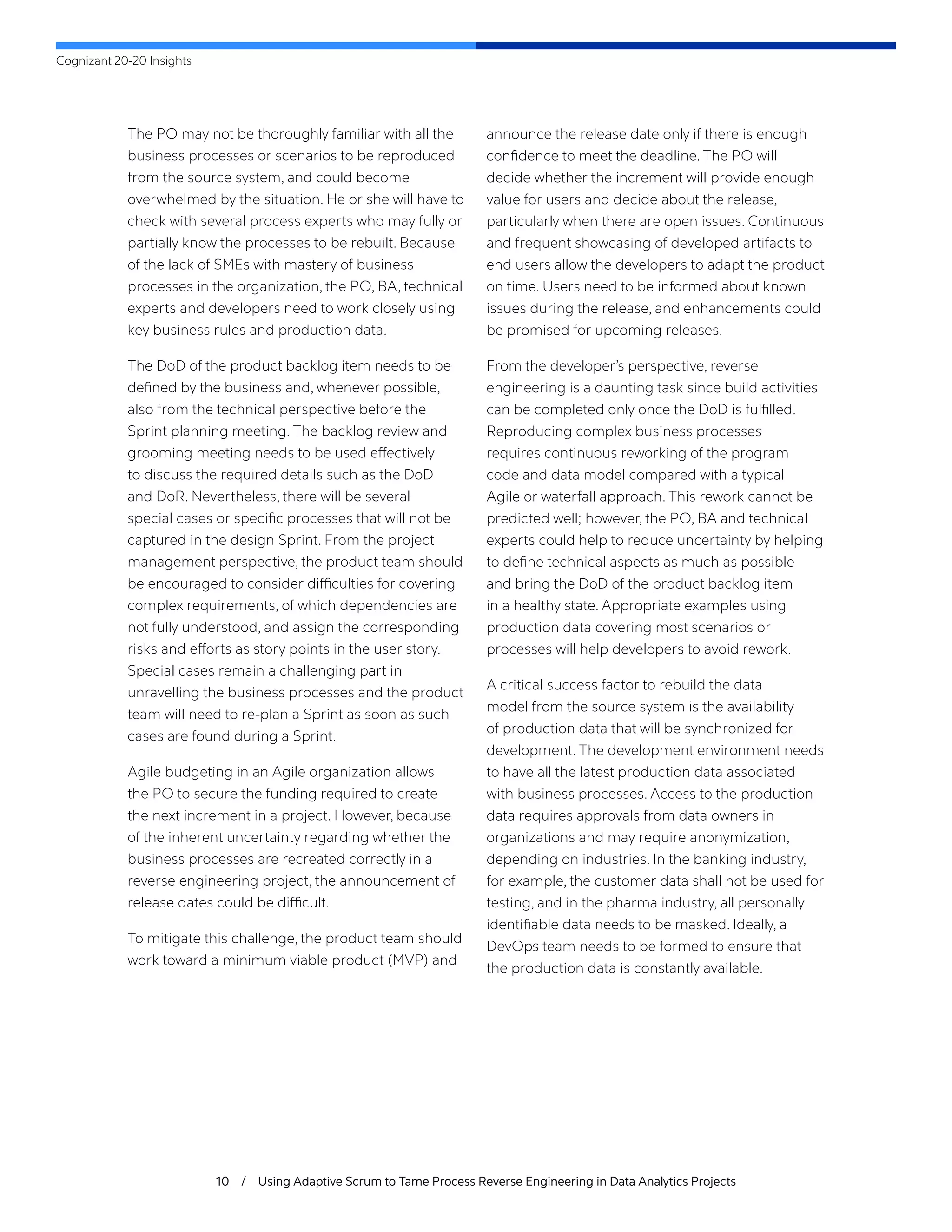 Using Adaptive Scrum to Tame Process Reverse Engineering in Data Analytics Projects | PDF