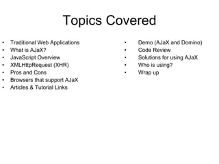 Using Ajax In Domino Web Applications | PPT