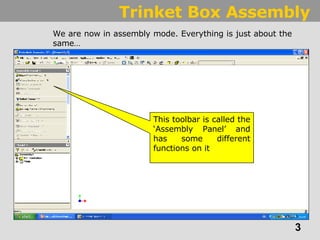 Using AutoDesk Inventor to assemble a Trinket box | PPT
