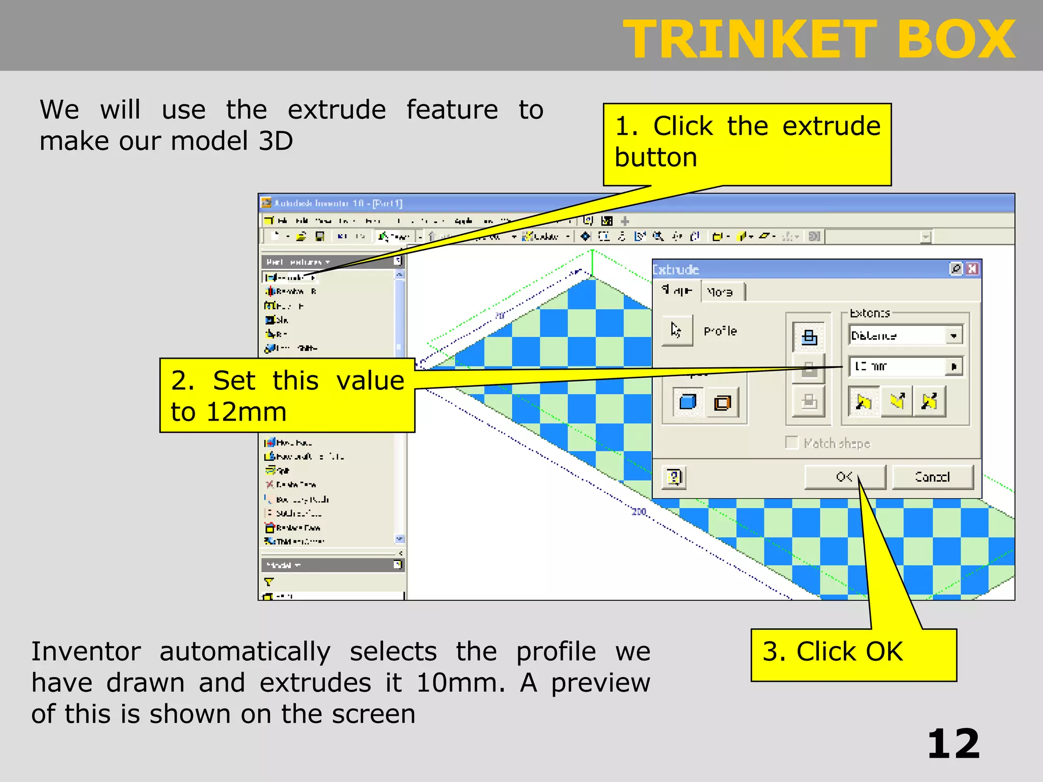 Using AutoDesk Inventor to create a Trinket box | PPT | 3-D Graphics | Computer Software and ...