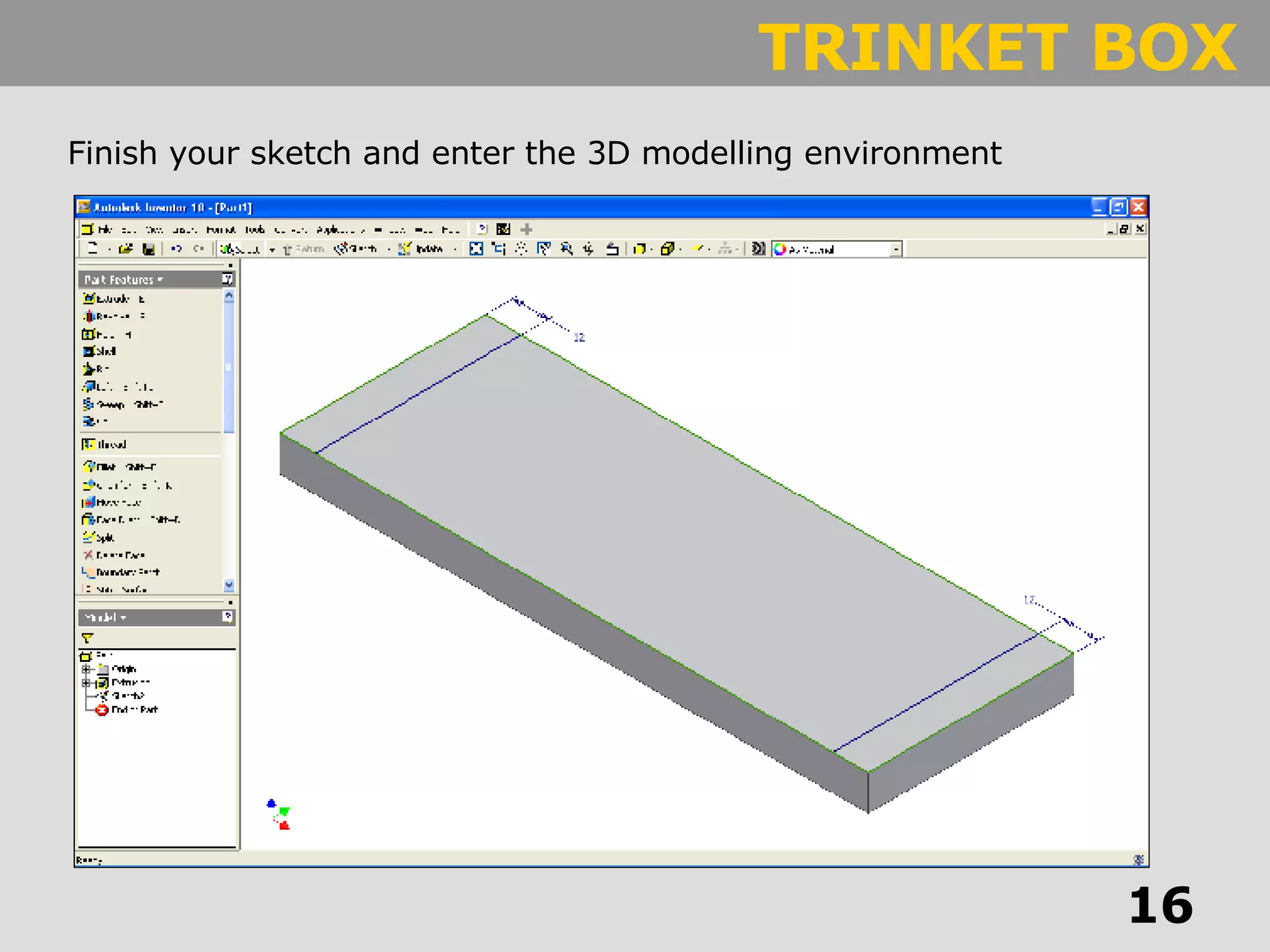 Using AutoDesk Inventor to create a Trinket box | PPT | 3-D Graphics | Computer Software and ...