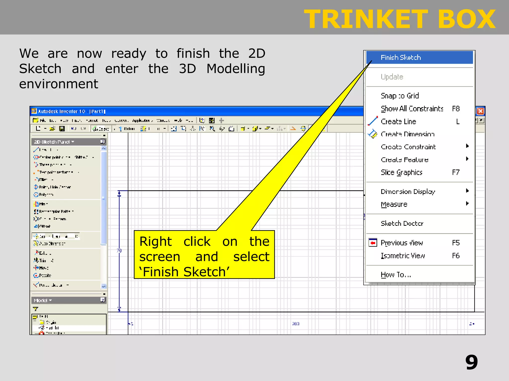 Using AutoDesk Inventor to create a Trinket box | PPT | 3-D Graphics | Computer Software and ...