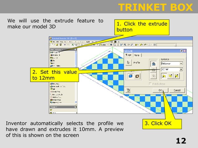 Using AutoDesk Inventor to create a Trinket box | PPT