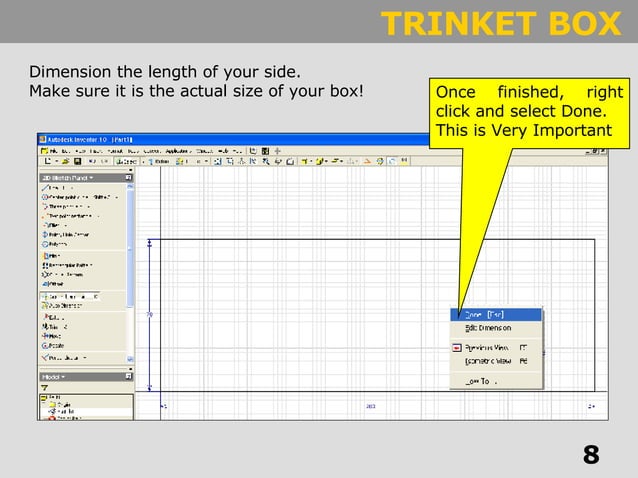 Using AutoDesk Inventor to create a Trinket box | PPT