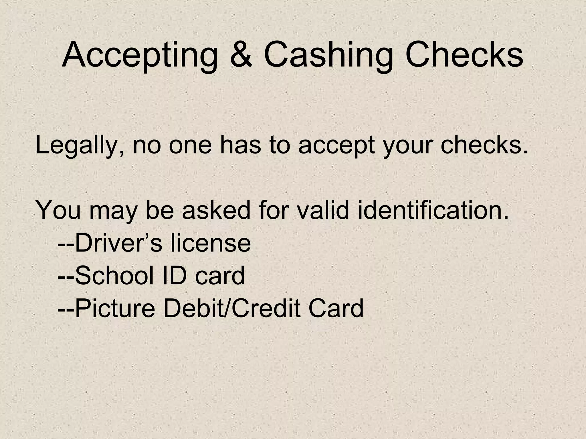 Using Checks | PPT