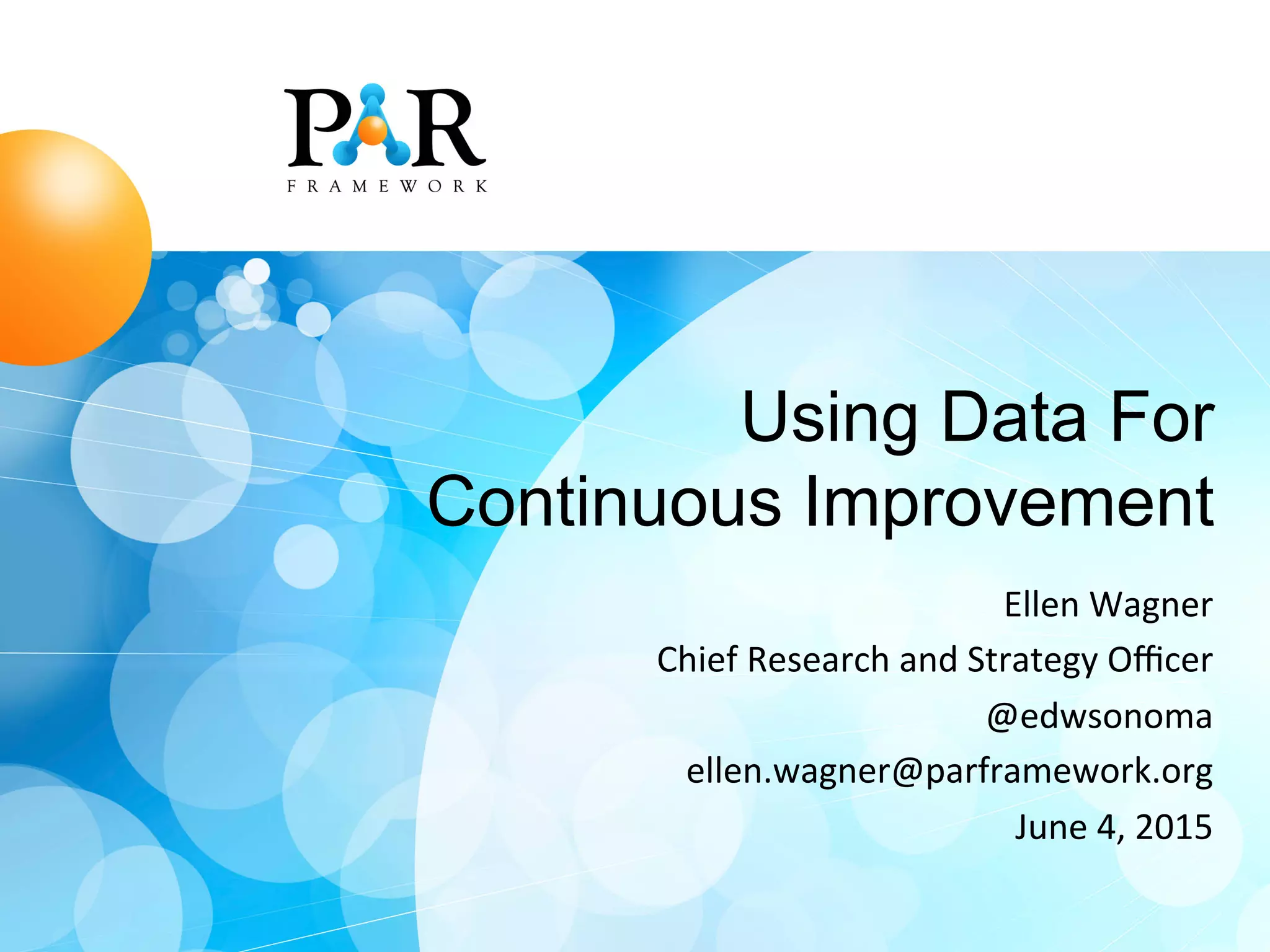 Using Data for Continuous Improvement Faculty Development Model - Competency-Based Education ...
