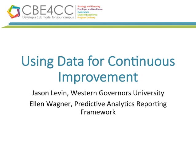 Using Data for Continuous Improvement Faculty Development Model - Competency-Based Education ...