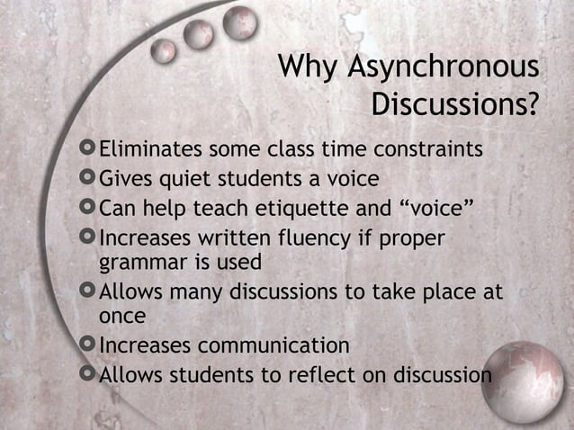 Using Email and Asynchronous Discussion in the Classroom | PPT