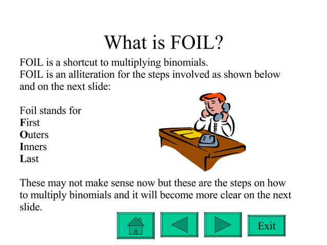 Using Foil To Multiply Binomials | PPT