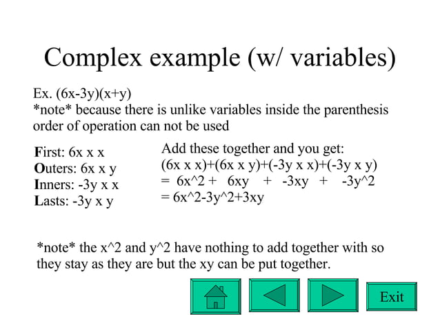 Using Foil To Multiply Binomials | PPT