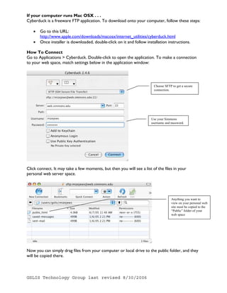 Using FTP and Your Simmons Web Space | PDF | Internet for Beginners | Internet