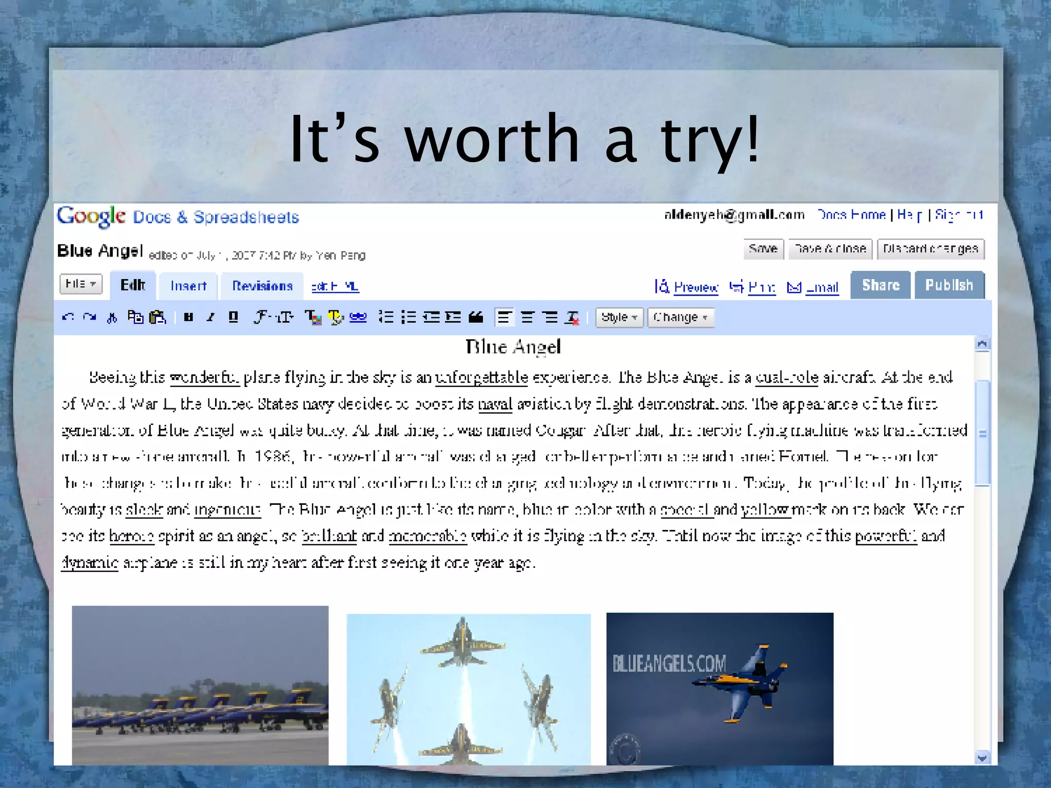 Using Google Docs in Adult Basic Writing Class | PPT | Desktop ...