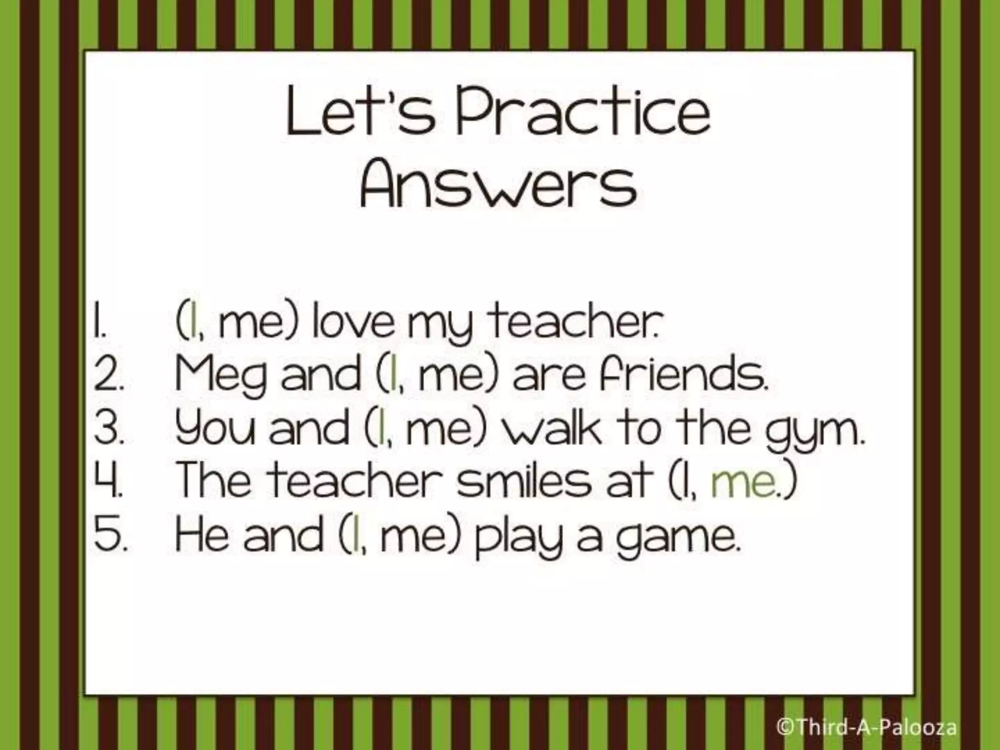 Using I and Me Powerpoint | PPTX