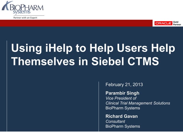 Using iHelp to Help Users Help Themselves in Siebel CTMS | PDF | Computer Software and ...