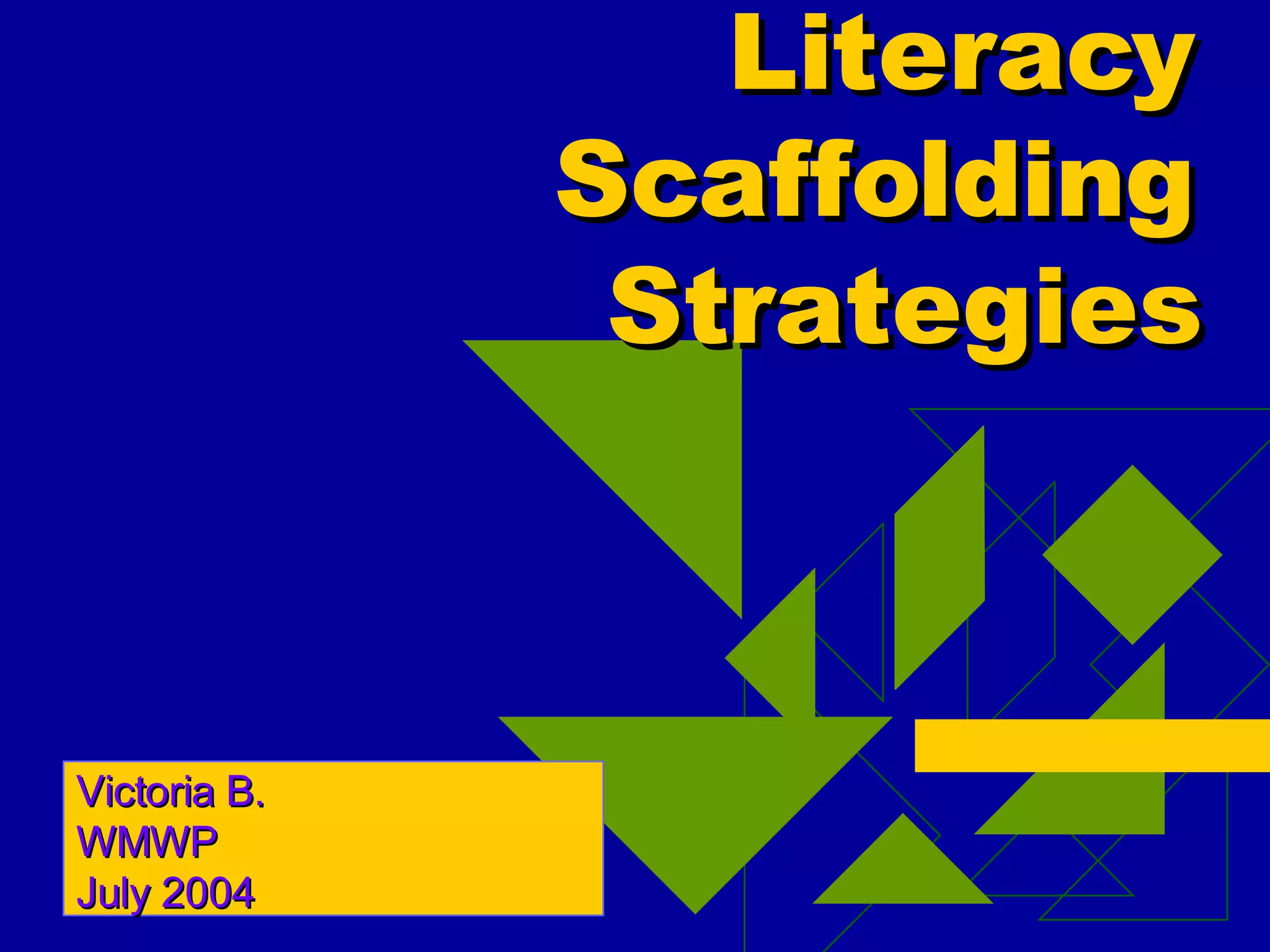 Using Literacy Scaffolding Victoria | PPS