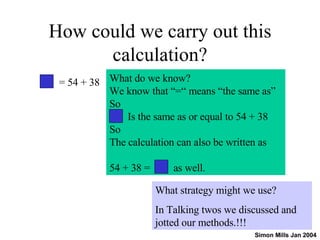 Using mental methods to construct a standard written method for ...