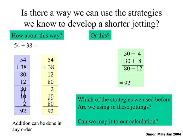 Using mental methods to construct a standard written method for ...