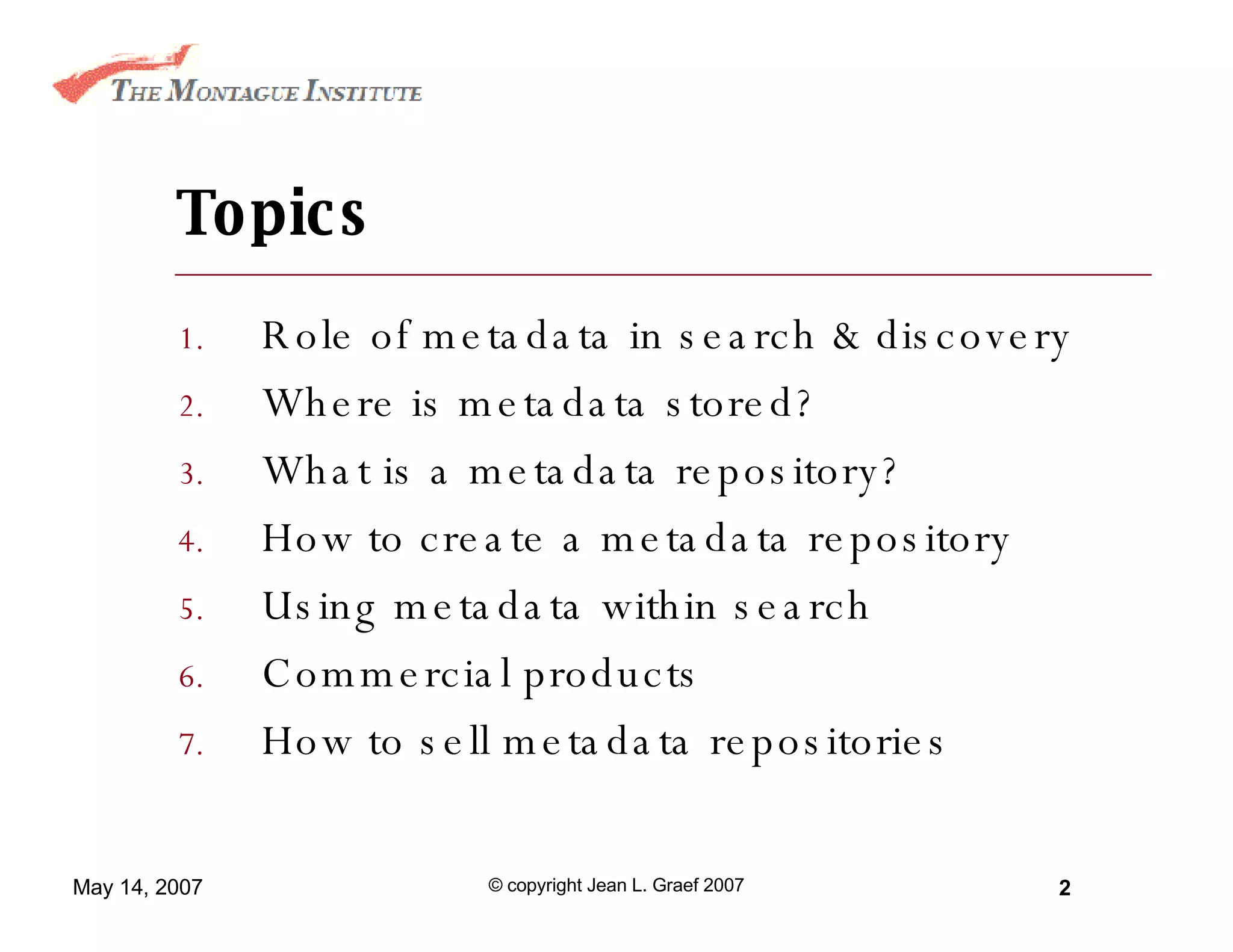 Using metadata repositories with search | PPT