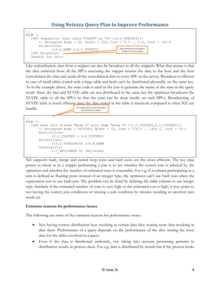 Using Netezza Query Plan to Improve Performace | PDF