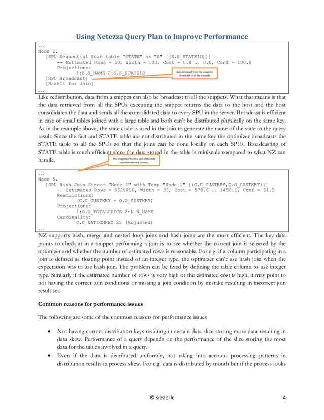 Using Netezza Query Plan to Improve Performace | PDF