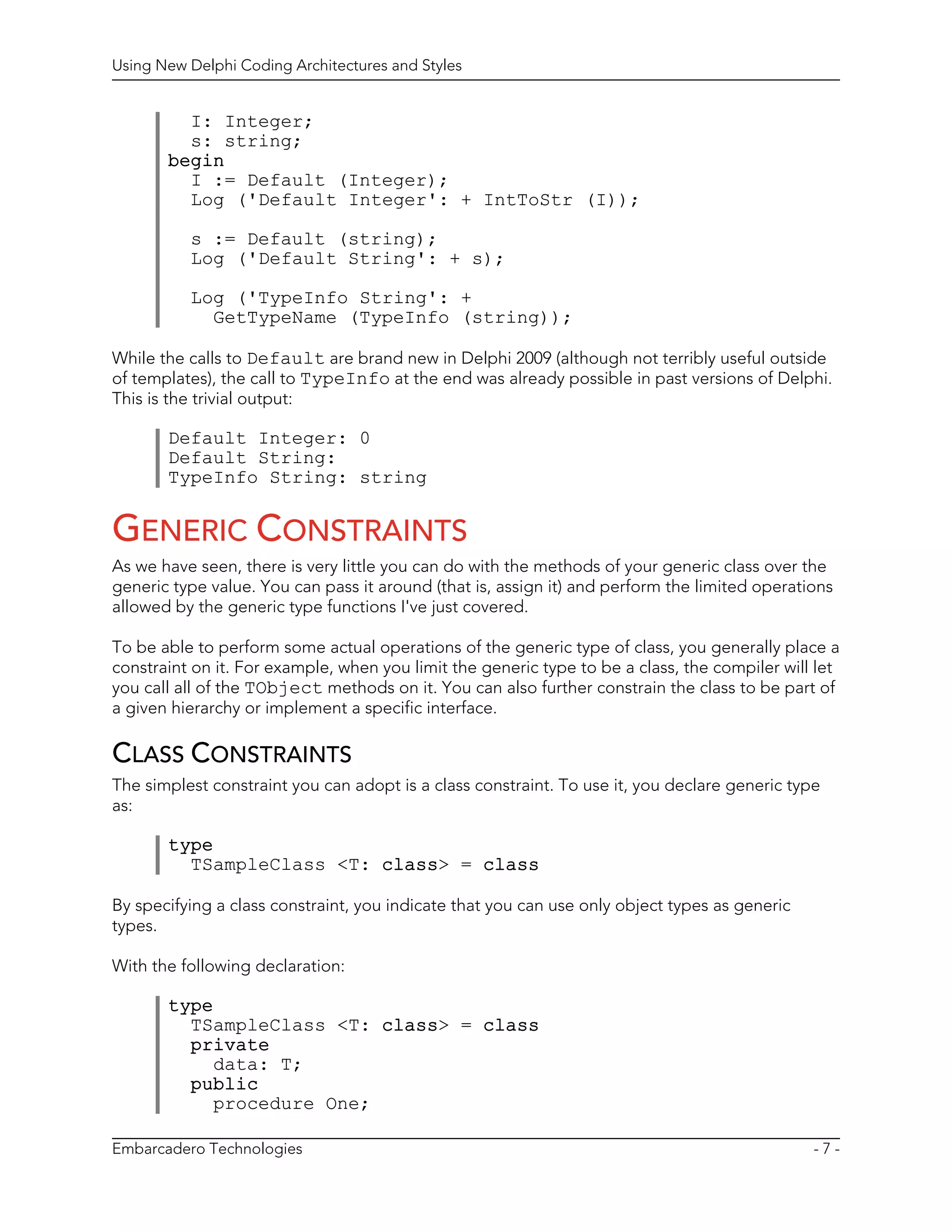 Using New Delphi Coding Styles And Architectures Marco Cantu Pdf