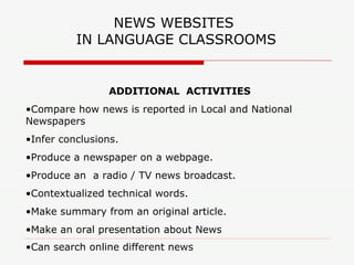 Using News Websites In Elt | PPT