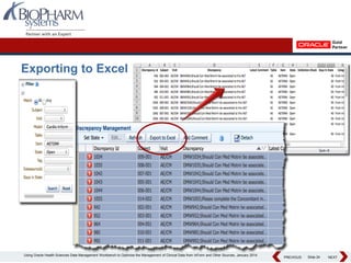 Using Oracle Health Sciences Data Management Workbench to Optimize the ...