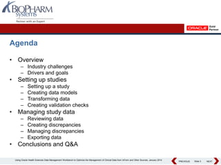 Using Oracle Health Sciences Data Management Workbench to Optimize the ...