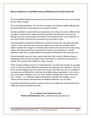 Using Positive Self Statements in Sports | PDF