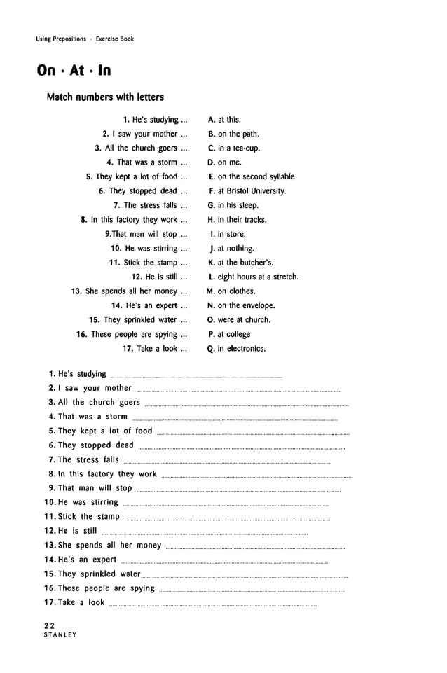 Using prepositions-exercises | PDF
