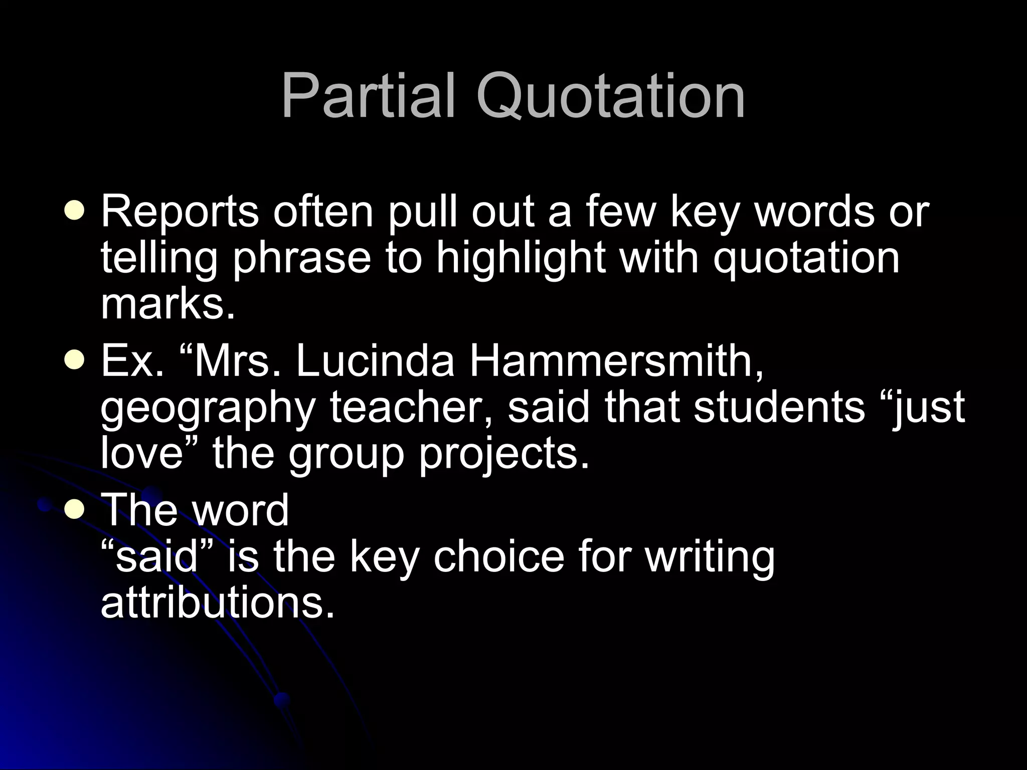 Using Quotations Correctly | PPT