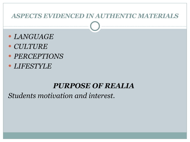 Using Realia In Language Teaching | PPT