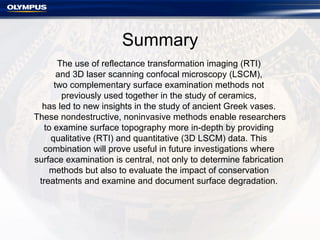 Using RTI and 3D Laser Scanning Confocal Microscopy to Evaluate Relief ...