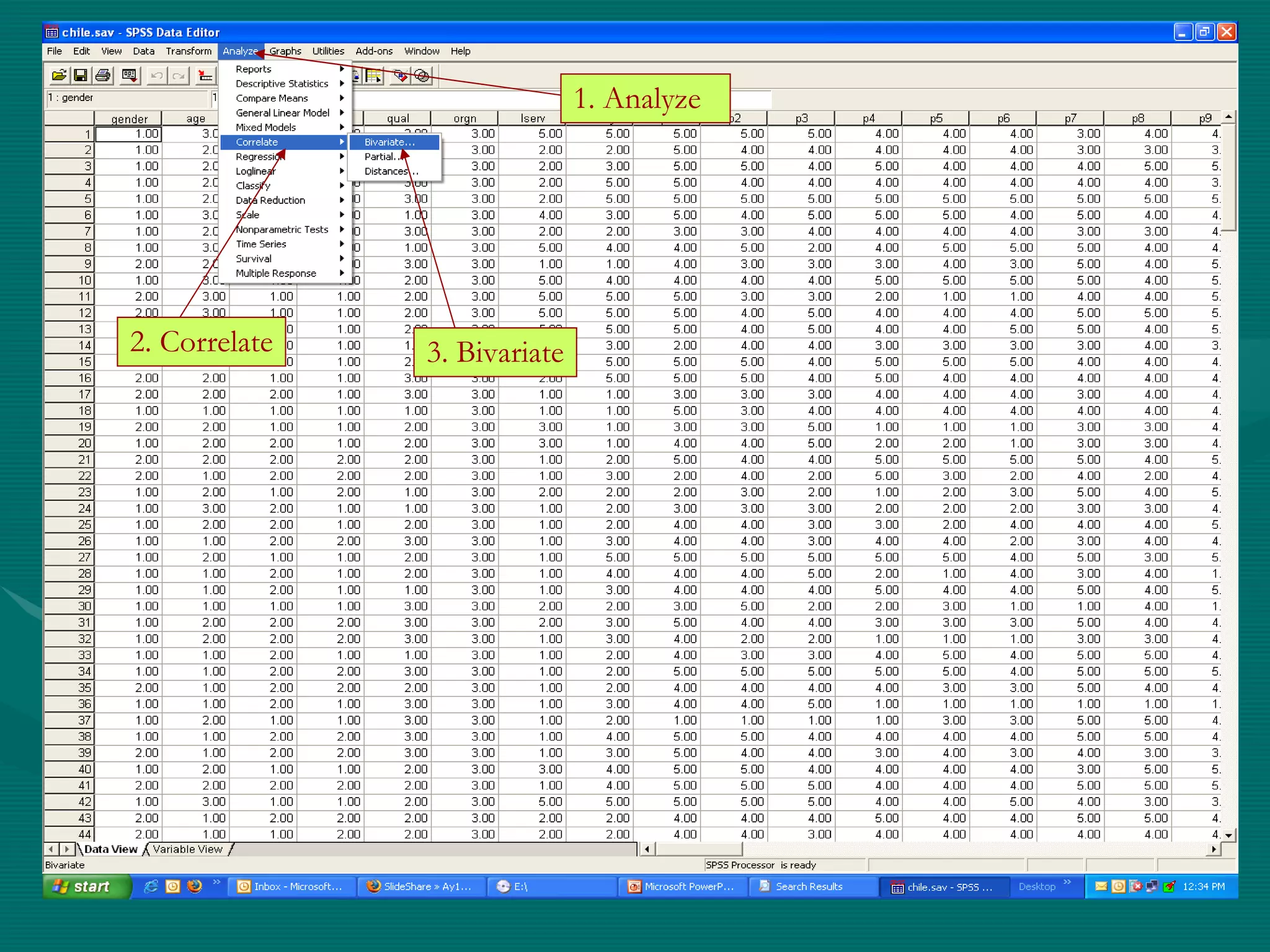 Using Spss Correlations | PPT