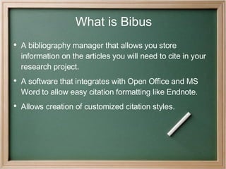 Using Styles In Bibus | PPT