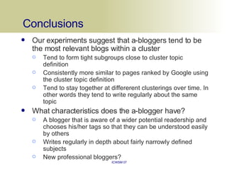 Using Tags and Clustering to Identify Topic-specific Blogs | PPT ...