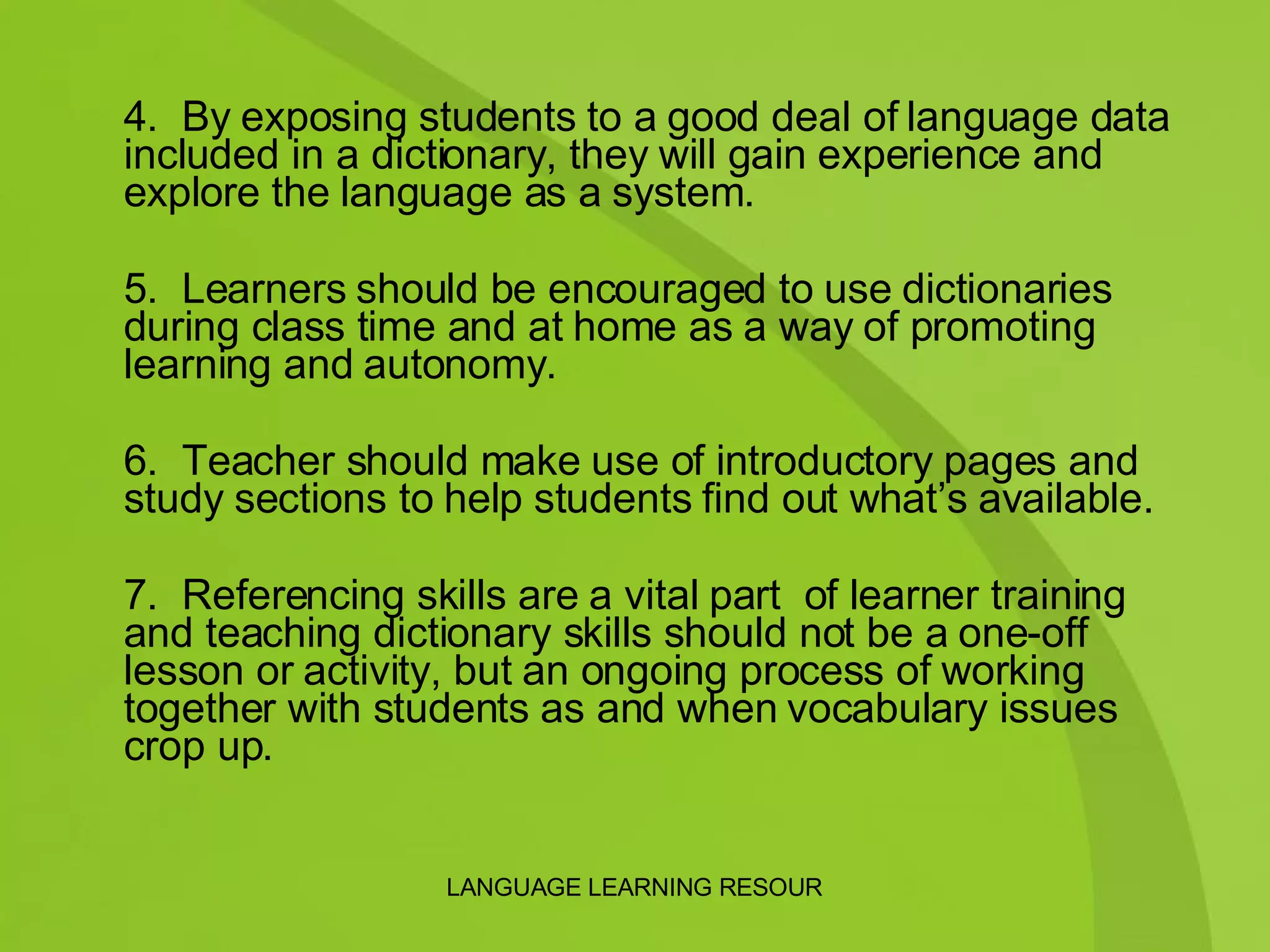 Using The Dictionary As A Teachng Tool | PPT