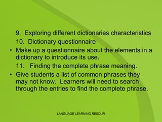 Using The Dictionary As A Teachng Tool | PPT