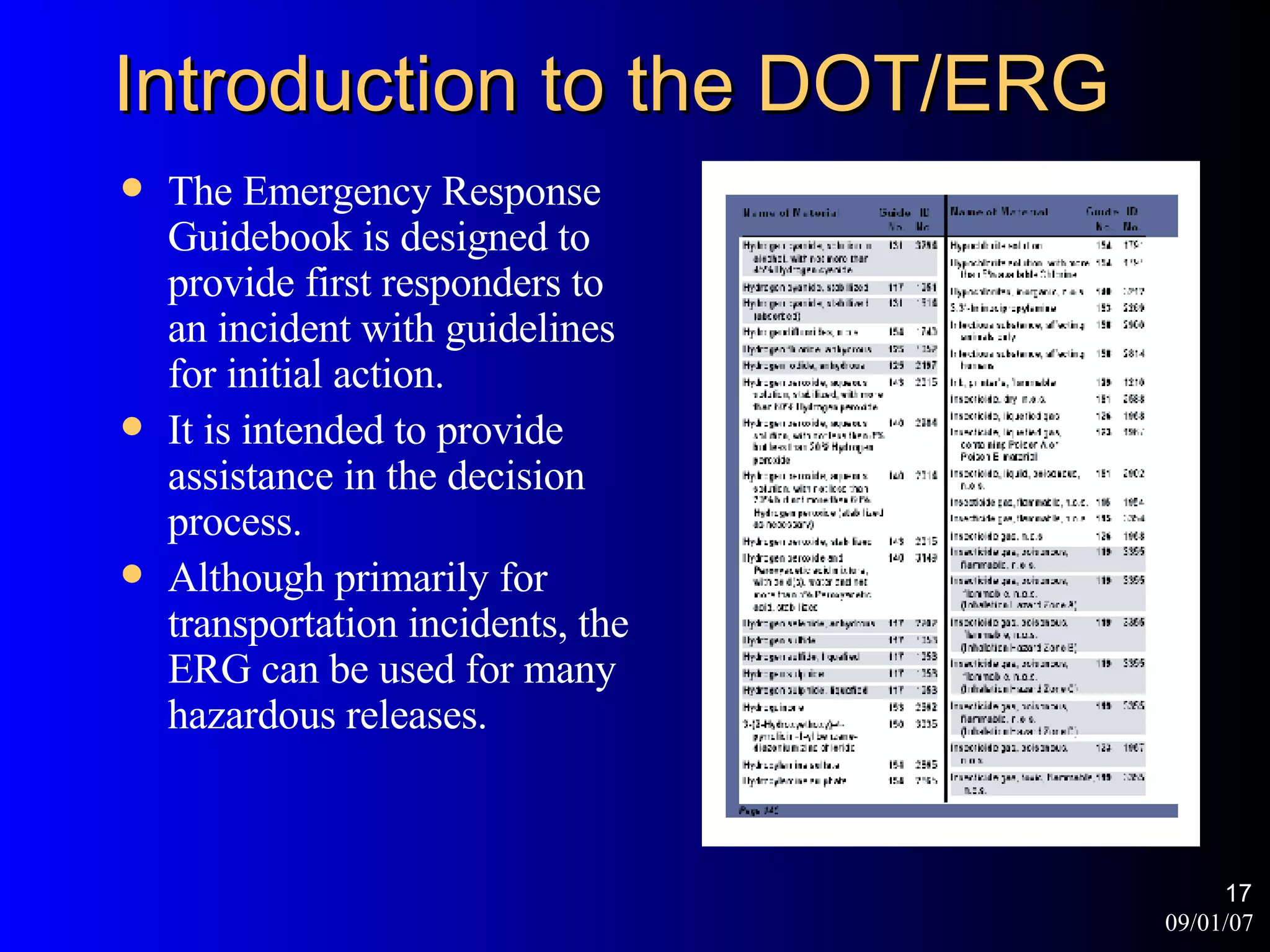 Using the Emergency Response Guidebook | PPT