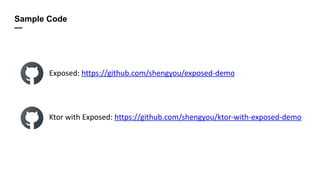 Using the Exposed SQL Framework to Manage Your Database | PPT