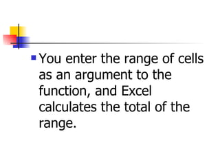 Using The Function In Excel 3 | PPT